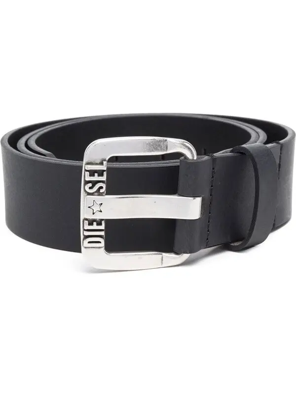 Diesel B-star Ii Leather Belt - Black