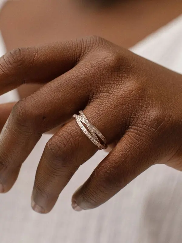 Monica Vinader Sterling Diamond Wedding Ring