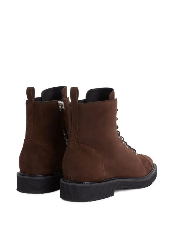 GIUSEPPE ZANOTTI Chris Low Lace-up Suede Ankle Boots - Brown