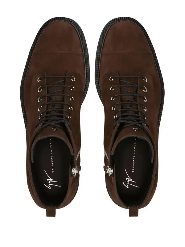 GIUSEPPE ZANOTTI Chris Low Lace-up Suede Ankle Boots - Brown
