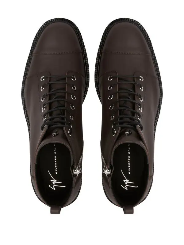 GIUSEPPE ZANOTTI Chris Leather Boots - Brown