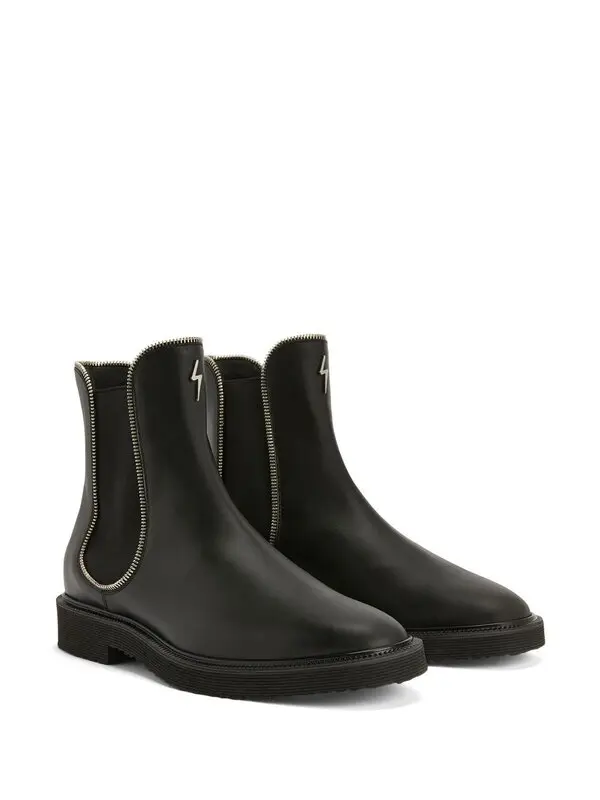 GIUSEPPE ZANOTTI Jaky Leather Chelsea Boots - Black