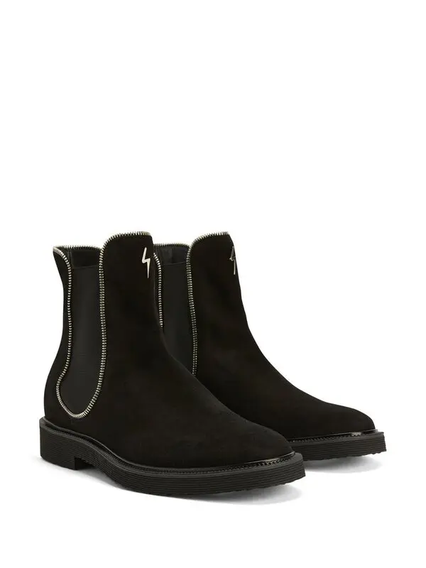 GIUSEPPE ZANOTTI Jaky Suede Chelsea Boots - Black