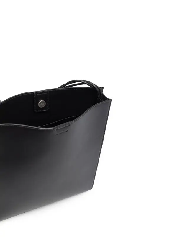 JIL SANDER Braided Strap-detail Shoulder Bag - Black