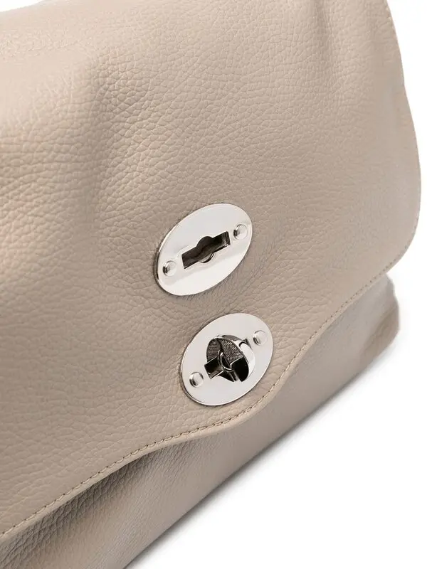 ZANELLATO Leather Shoulder Bag With Stud Detail - Neutrals