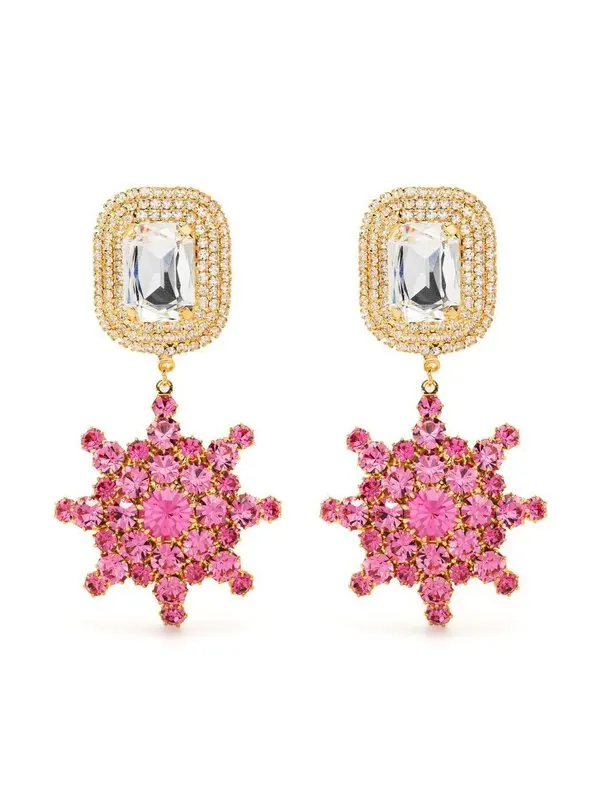 Magda Butrym Crystal Drop Earrings - Pink