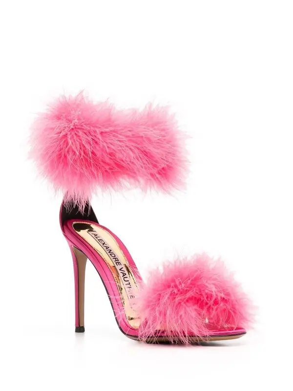 Alexandre Vauthier Feather Detail Open-toe Sandals