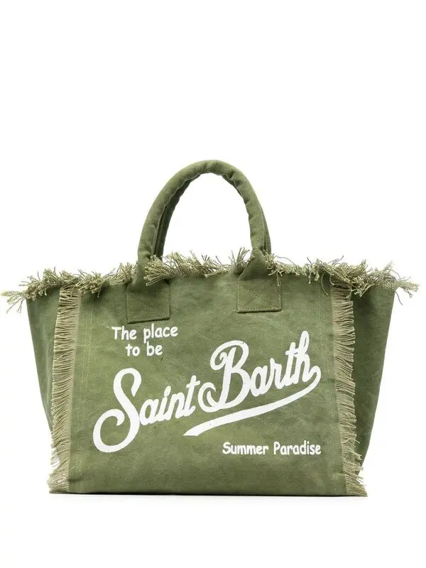 MC2 SAINT BARTH Logo Print Tote Bag - Green