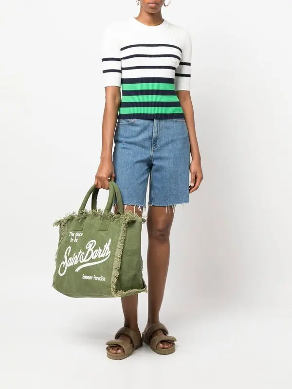MC2 SAINT BARTH Logo Print Tote Bag - Green