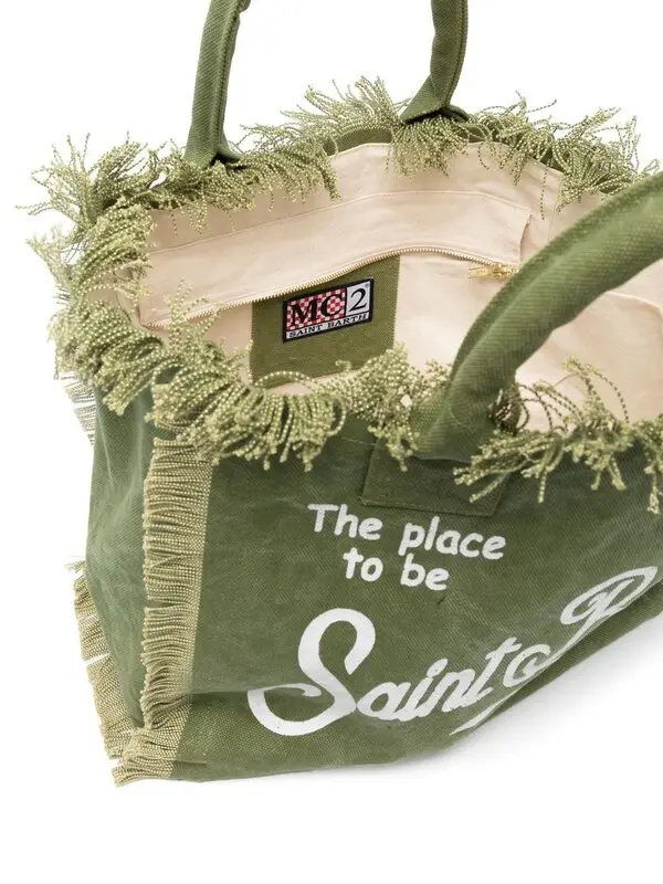 MC2 SAINT BARTH Logo Print Tote Bag - Green