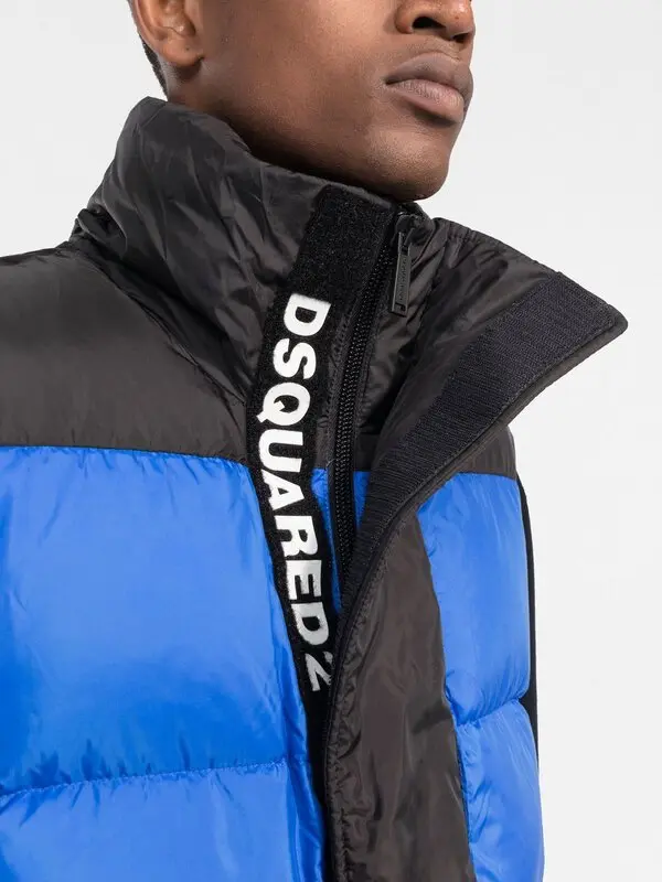 Dsquared2 Logo-print Duck-feather Gilet - Blue