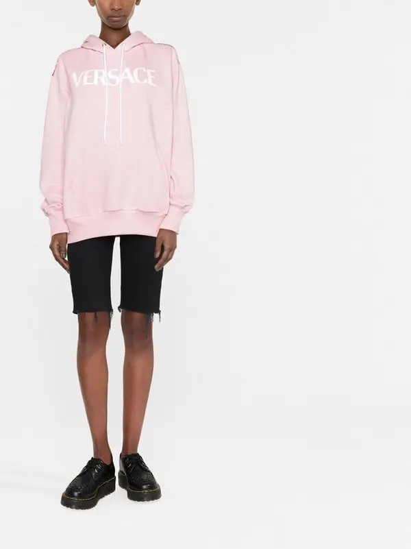 Versace Panelled Print Hooded Sweatshirt