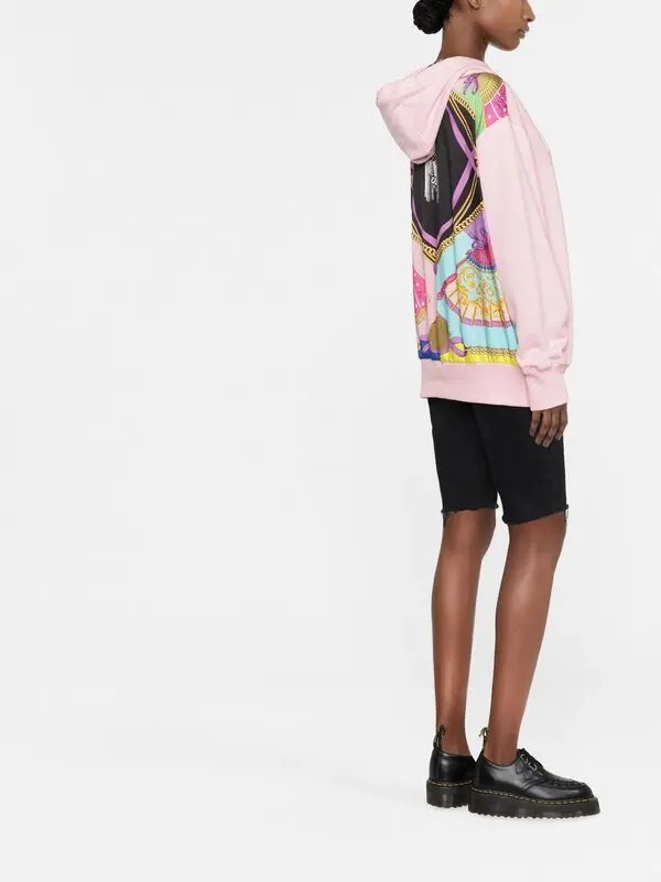 Versace Panelled Print Hooded Sweatshirt
