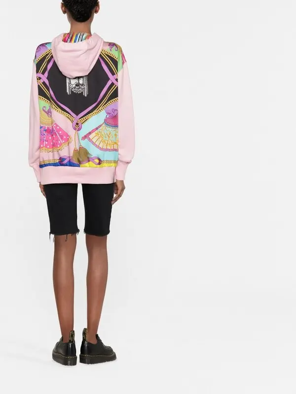 Versace Panelled Print Hooded Sweatshirt