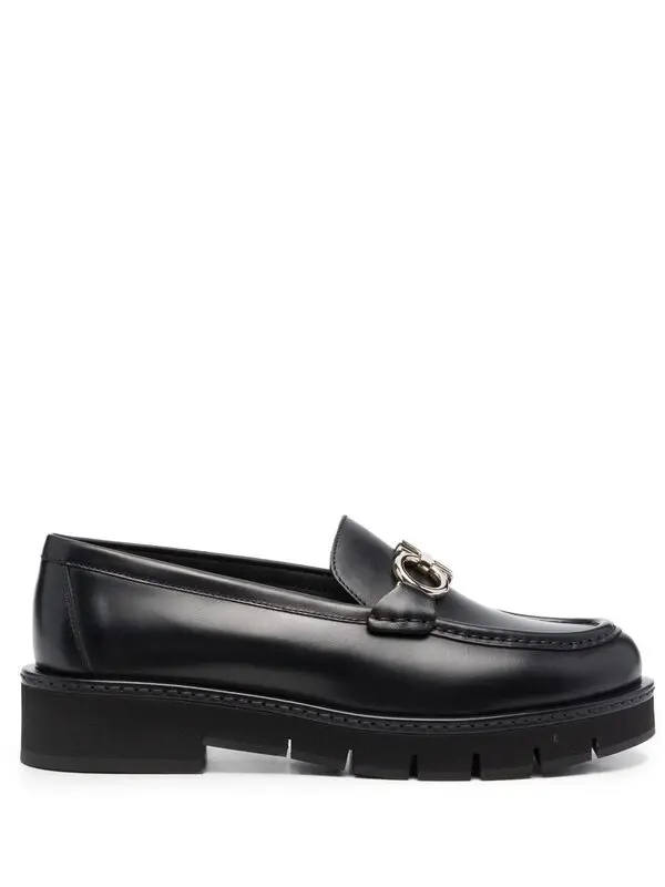 FERRAGAMO Rolo Chunky Leather Loafers
