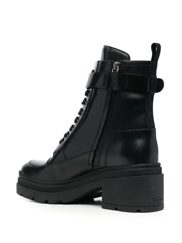 FERRAGAMO Leather Combat Boots