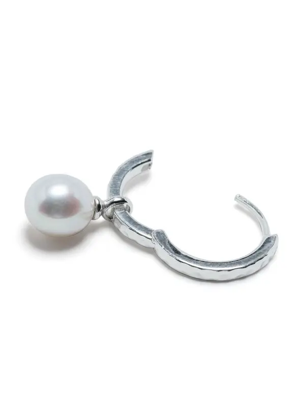 DOWER & HALL Pearl Pendant Hoop Earring