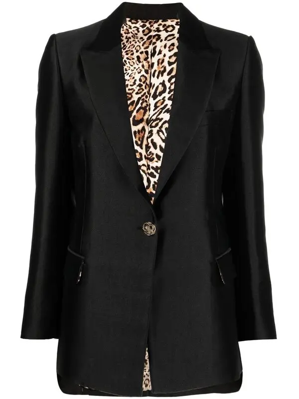 Philipp Plein Single-breasted Blazer With Leopard Print Lining