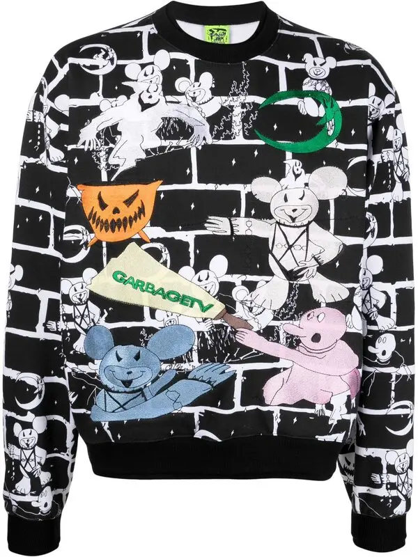 GARBAGE TV Long Sleeve Sweatshirt - Black