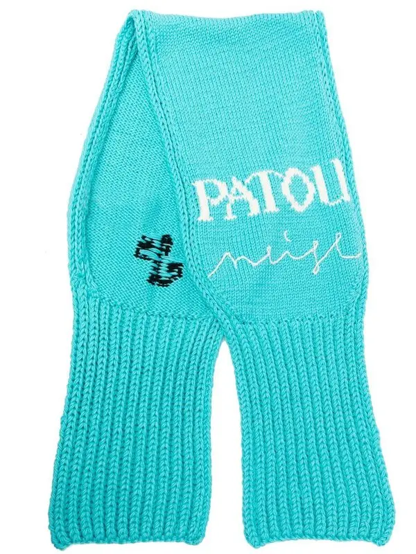 Patou Intarsia Logo-knit Scarf - Blue