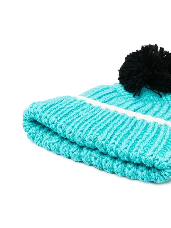 PATOU Pompom-trim Knitted Beanie