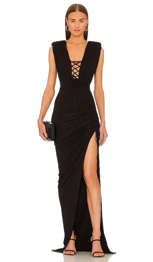 Michael Costello X Kole Maxi Dress In Black - 55% Off | Editorialist