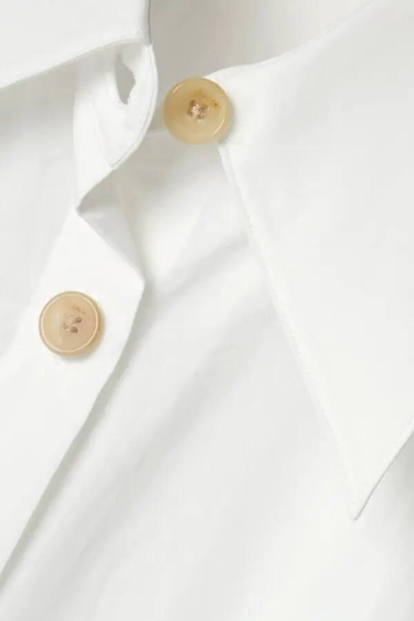Khaite Arwin Pleated Cotton-poplin Shirt
