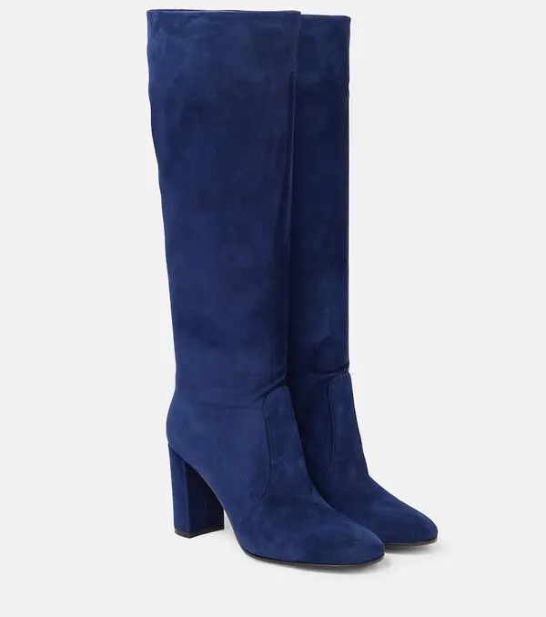 GIANVITO ROSSI Glen 85 Suede Knee-high Boots