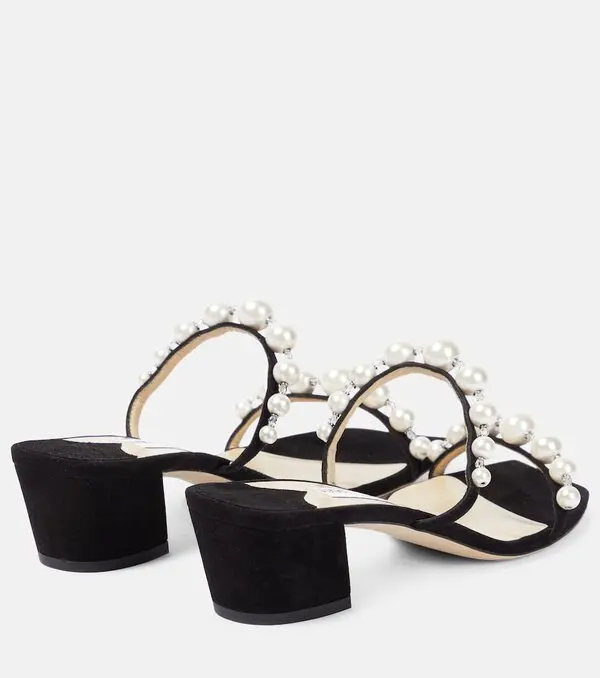 JIMMY CHOO Amara 45 Embellished Suede Sandals
