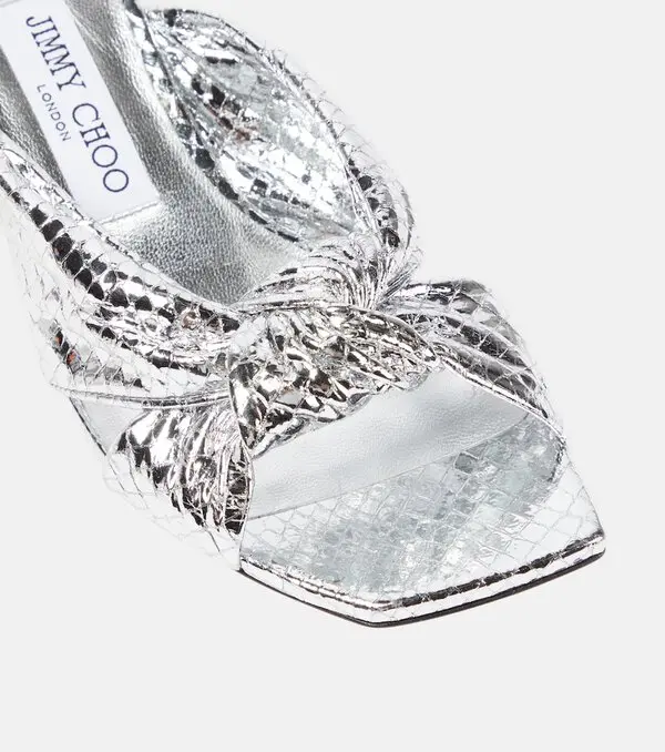 JIMMY CHOO Avenue 50 Snake-effect Mules