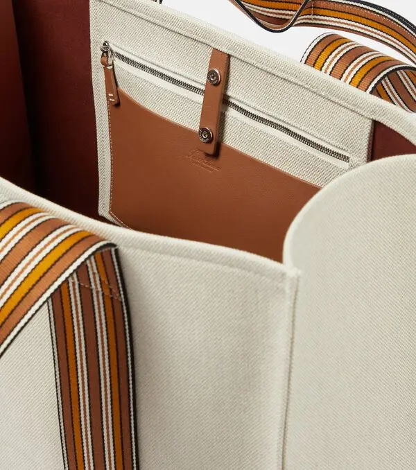 Loro Piana The Suitcase Stripe Medium Tote Bag