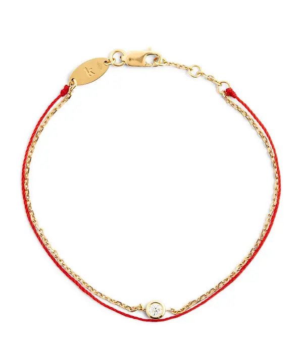REDLINE Yellow Gold And Diamond Pure Duo Bracelet - Red