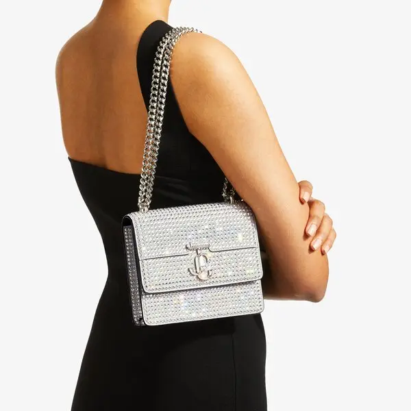 Jimmy Choo Avenue Quad Xs Shoulder Bag With Crystal Embellishment