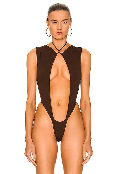 LAQUAN SMITH Sleeveless Keyhole Cut Out Bodysuit