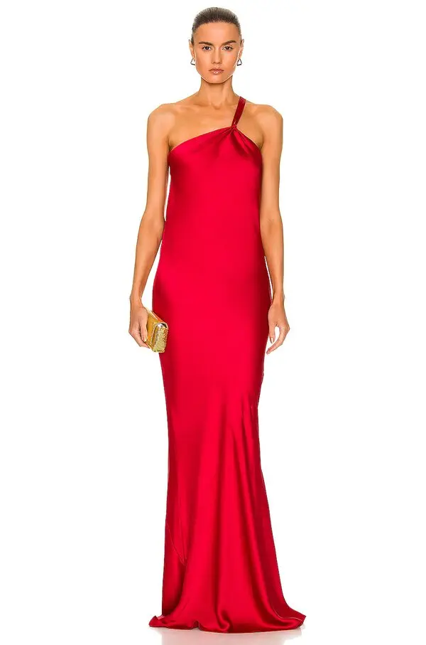 Norma Kamali One Shoulder Bias Gown