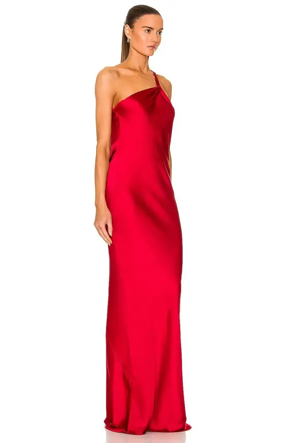 norma kamali one shoulder bias maxi dress Buy Norma Kamali One Shoulder Bias Gown - Tiger Red At 50% Off