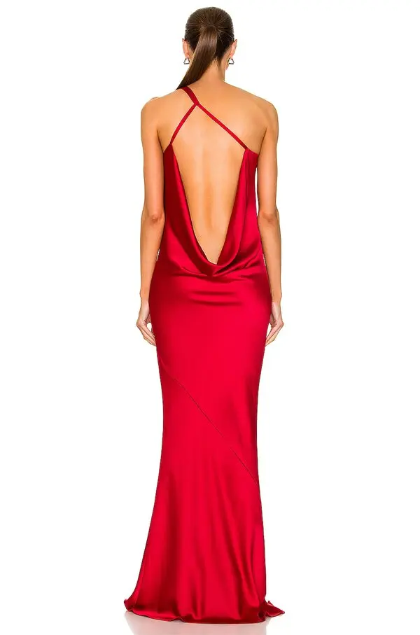 Norma Kamali One Shoulder Bias Gown