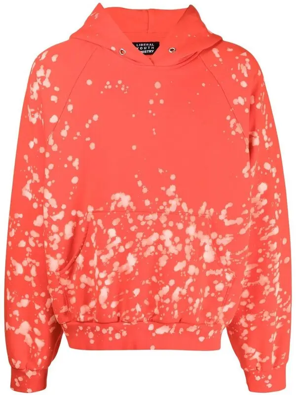 LIBERAL YOUTH MINISTRY Bleach-splash Cotton Hoodie