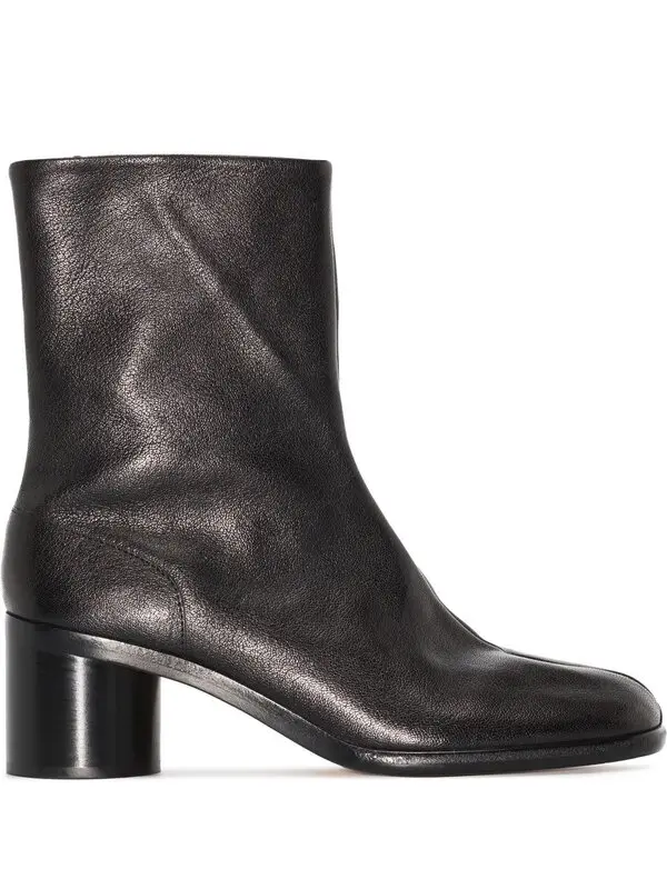 MAISON MARGIELA Tabi Ankle Leather Boots - Black