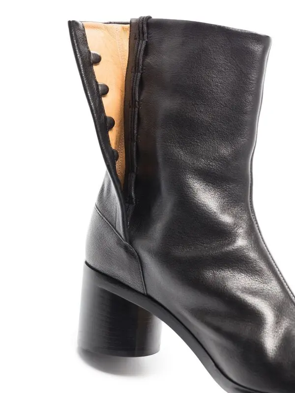 MAISON MARGIELA Tabi Ankle Leather Boots - Black
