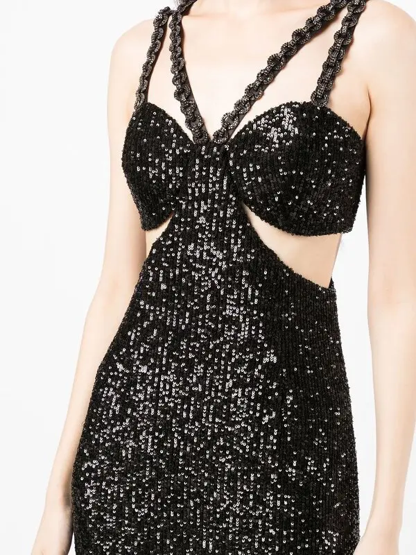 rebecca vallance black sequin dress Rebecca Vallance Sequin Neve Midi Dress In Black