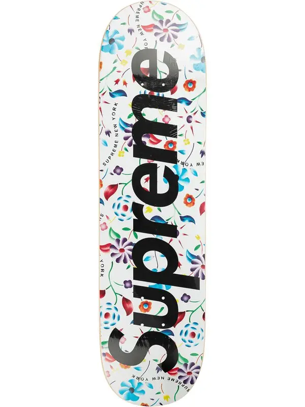 Supreme Air Brushed Floral Skateboard - White | Editorialist