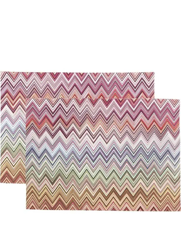 Missoni Zigzag-print Placemats - Red