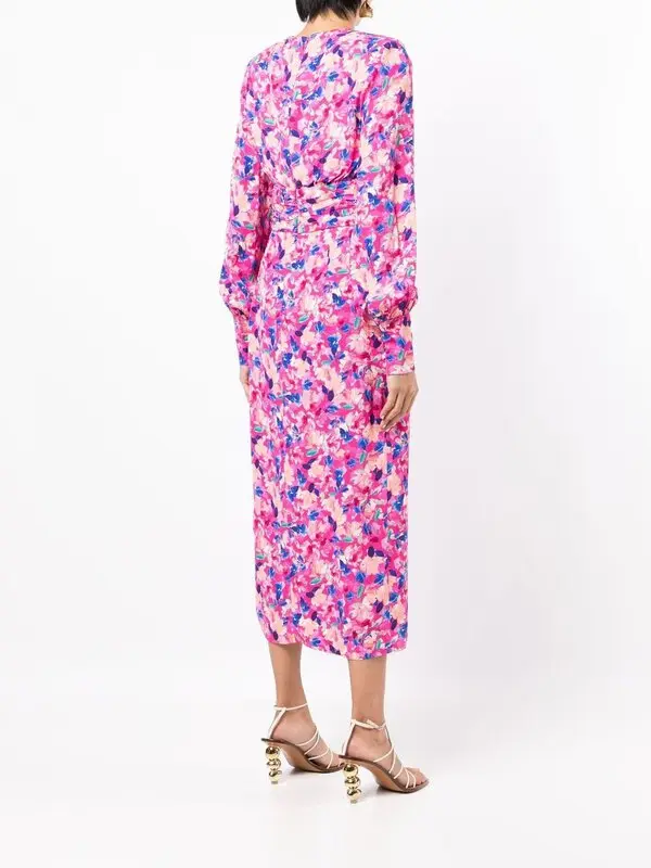 rebecca vallance havana midi dress Rebecca Vallance Little Havana Floral-Print Midi Dress - Pink