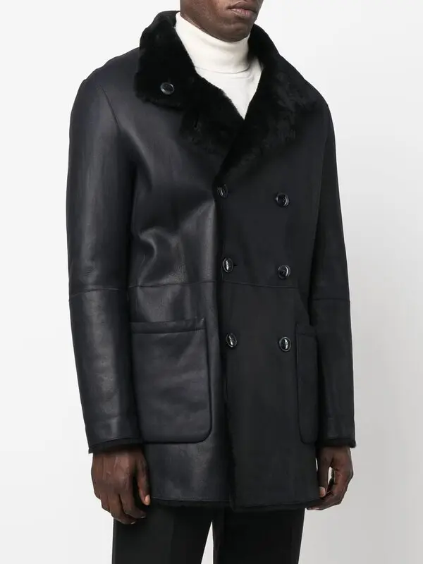Giorgio Armani Double-breasted Shearling Flight Jacket