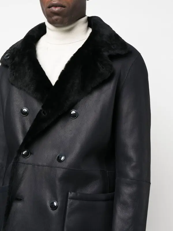 Giorgio Armani Double-breasted Shearling Flight Jacket