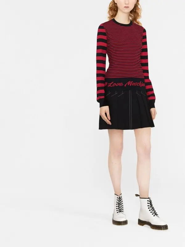 Moschino Intarsia-logo Striped Jumper