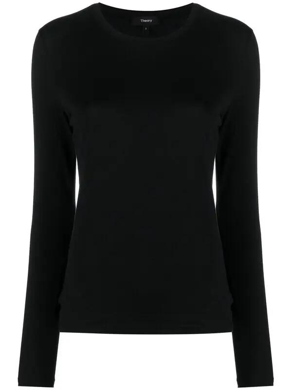 Theory Long-sleeved Cotton T-shirt - Black