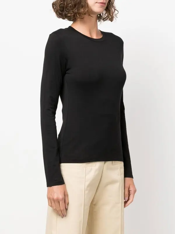 Theory Long-sleeved Cotton T-shirt - Black
