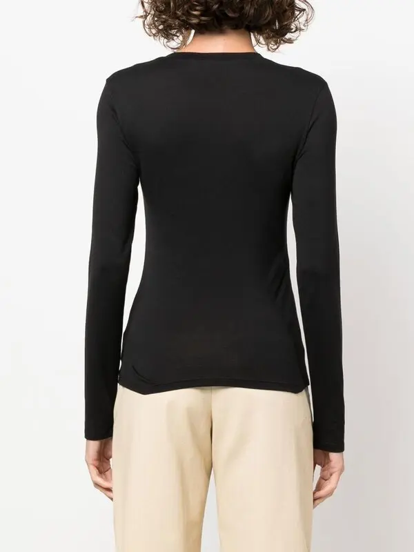 Theory Long-sleeved Cotton T-shirt - Black